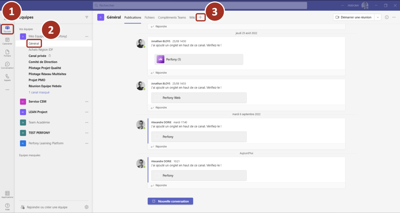 Add your action plans to a Teams channel - Perfony